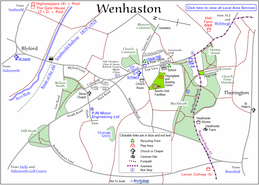 Wenhaston Village Street Map